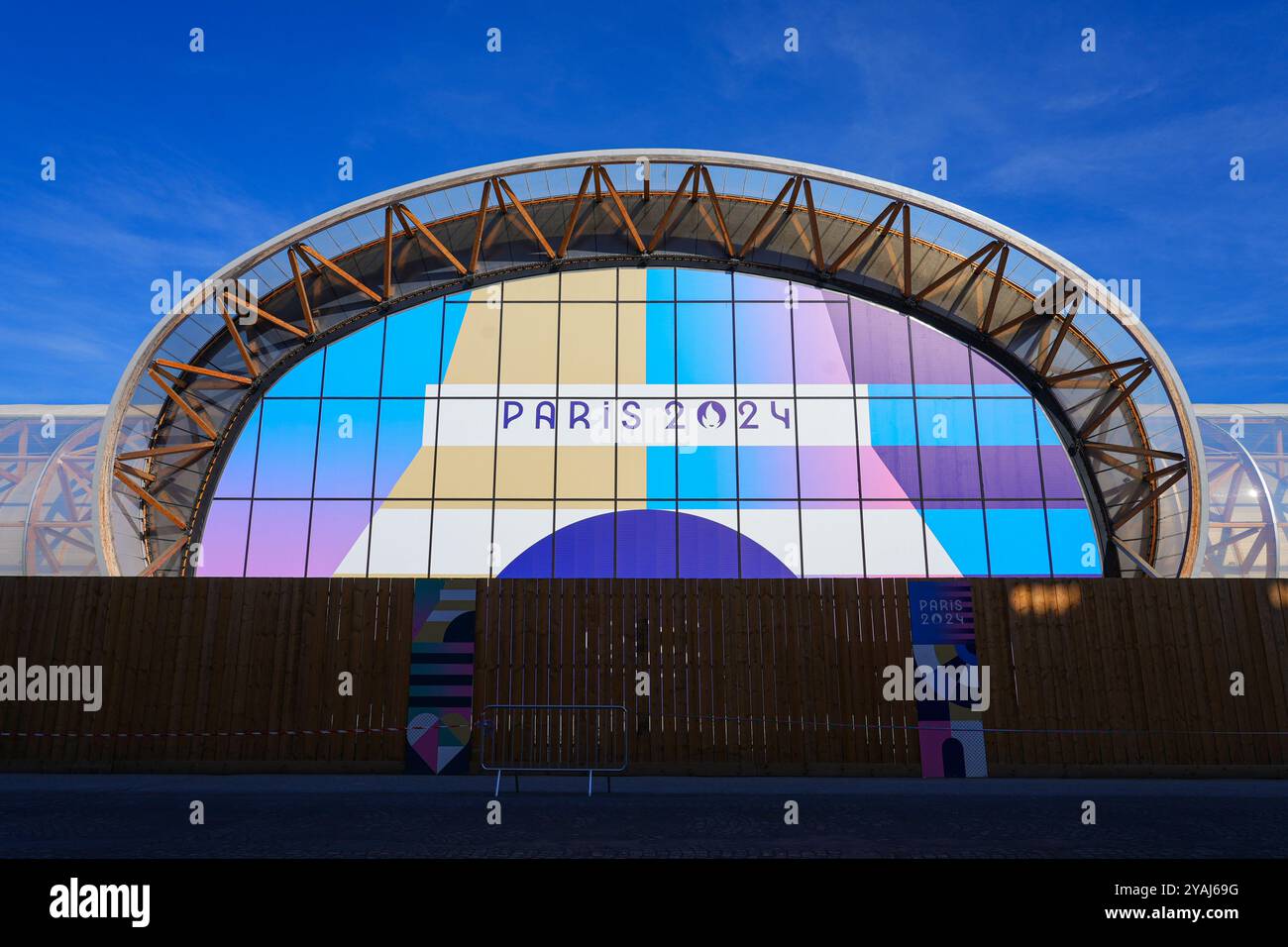 Paris, France - Aug 10, 2024 : Exterior of the Arena Champ de Mars ...