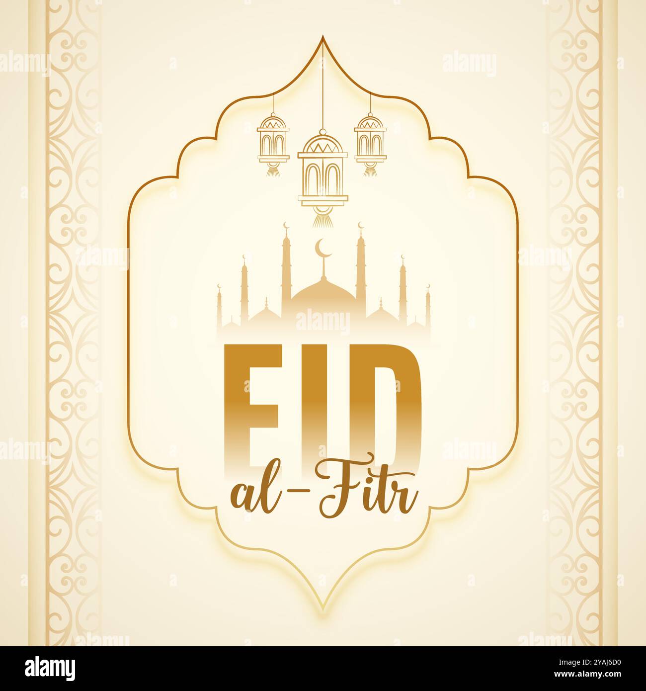 classic style eid al fitr greeting background design vector Stock ...