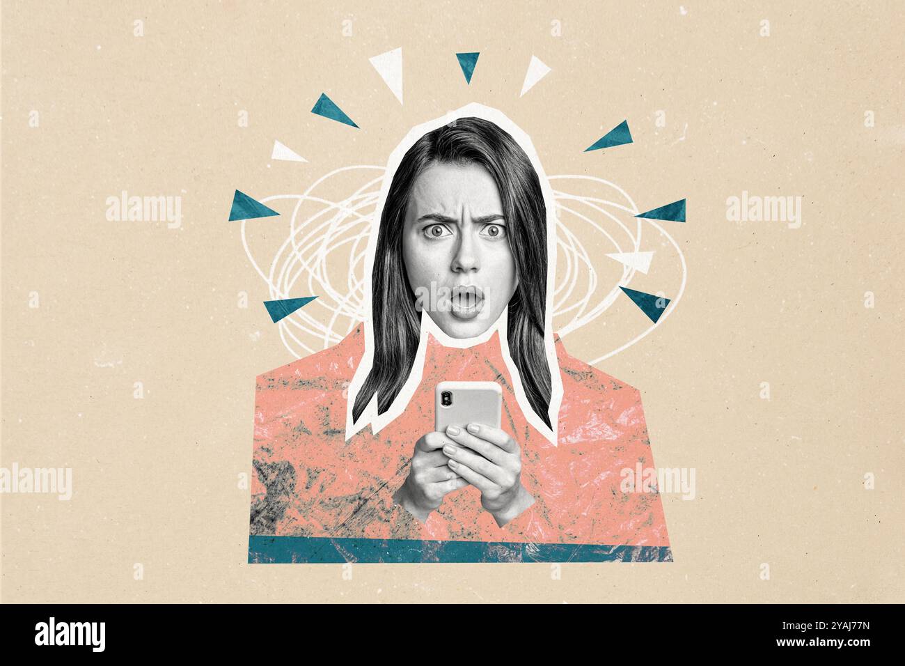 Composite trend artwork sketch photo collage of manager monochrome ...