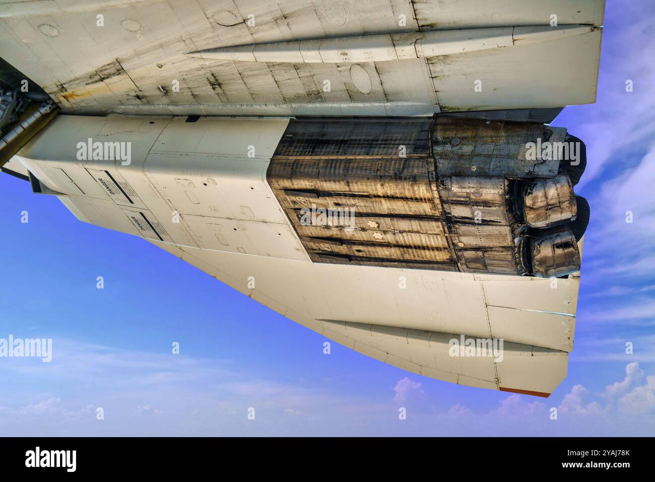 Concorde wing from below with engines Stock Photo - Alamy