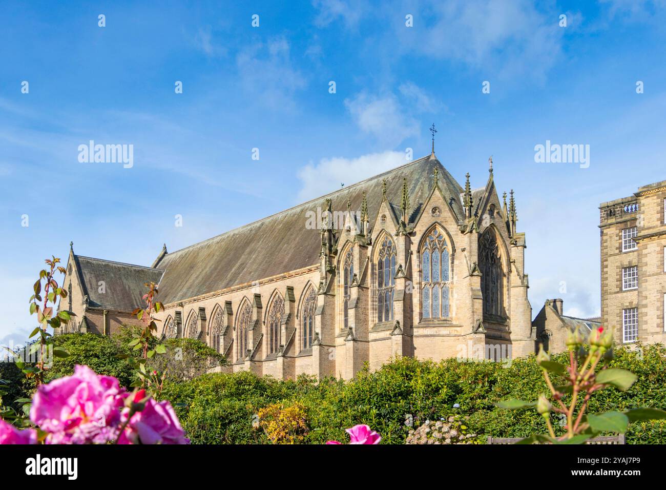 Historic stone building Ushaw house & chapel with classic architecture ...