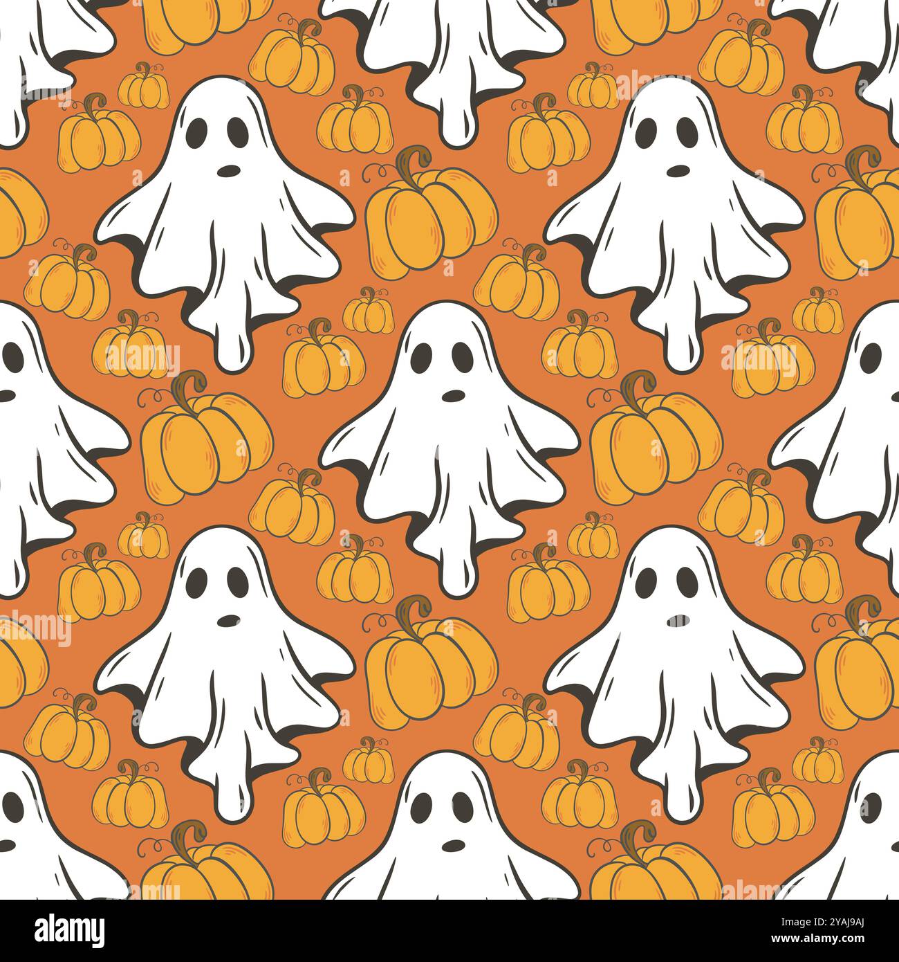 Spooky halloween pumpkins seamless Cut Out Stock Images & Pictures - Alamy