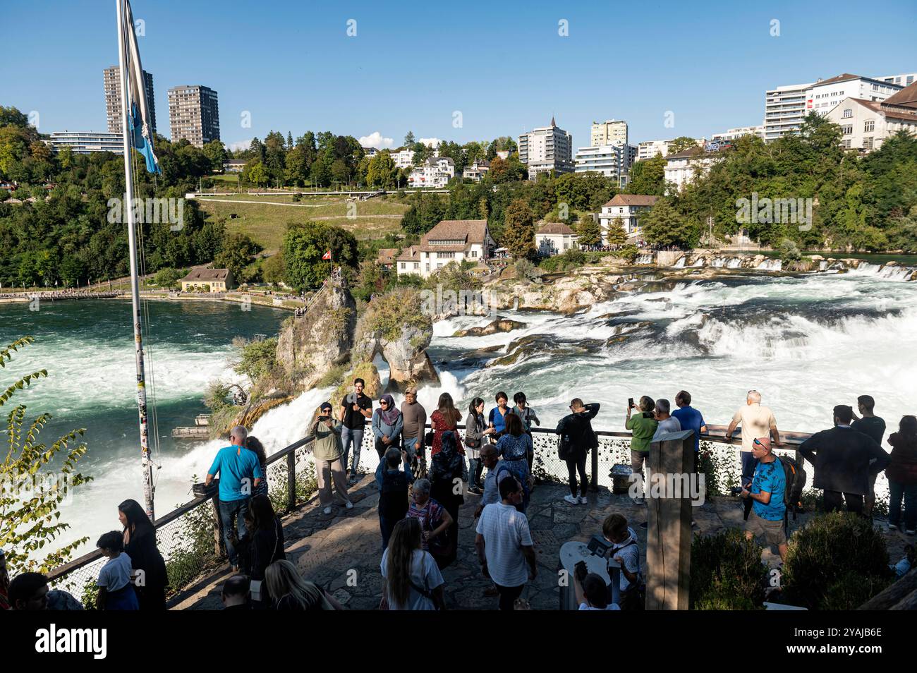 Schaffhausen Switzerland 21st September 2024 Rheinfäll waterfalls ...