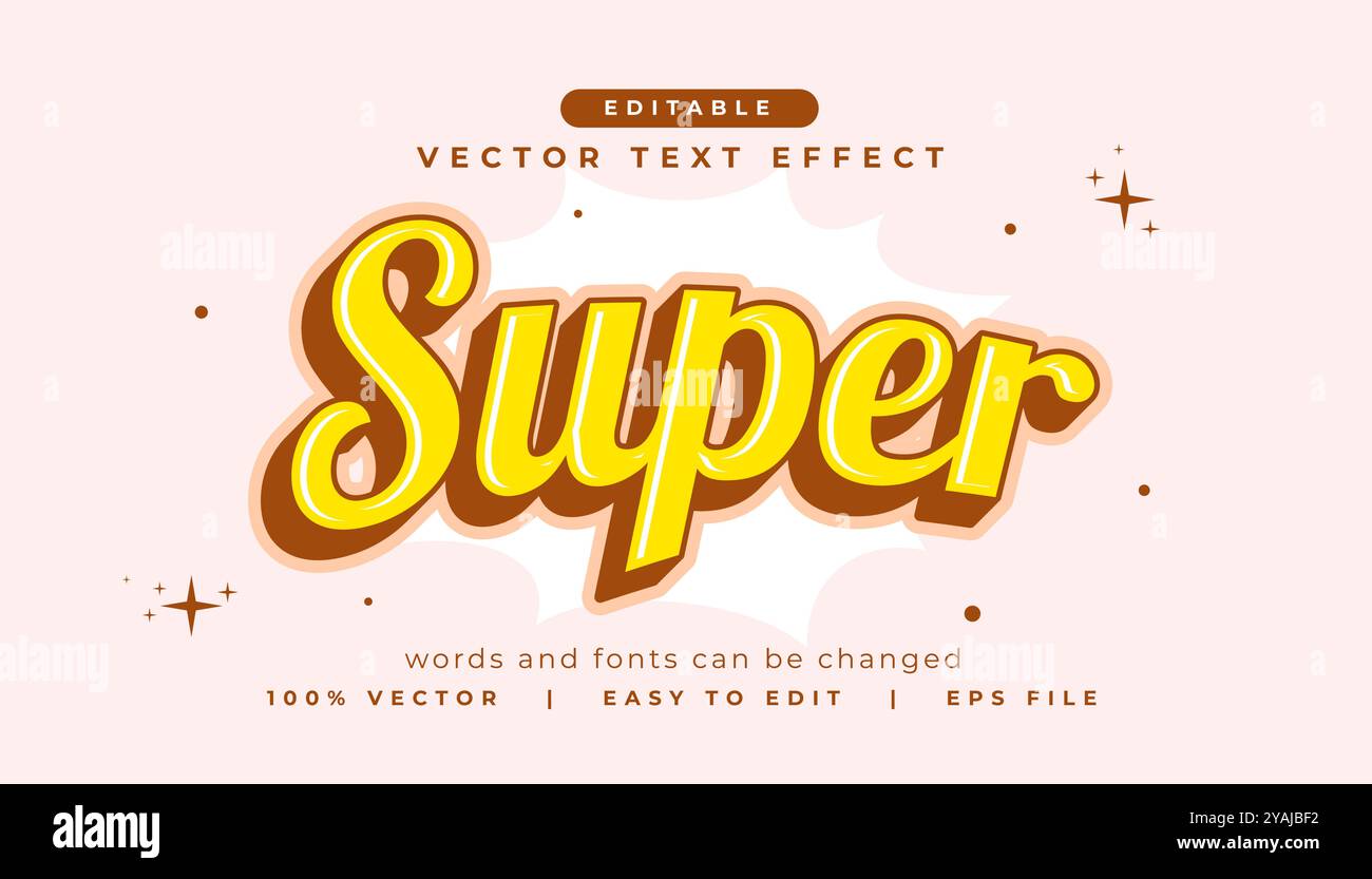 golden super lettering text effect style vector Stock Vector Image ...