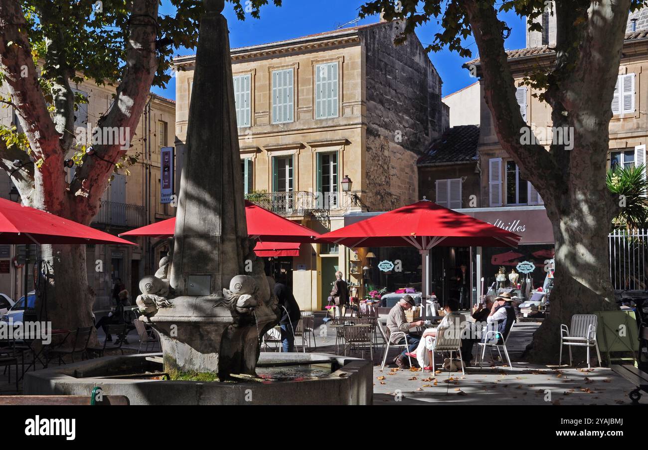 St Remy de Provence Town hall square Stock Photo - Alamy