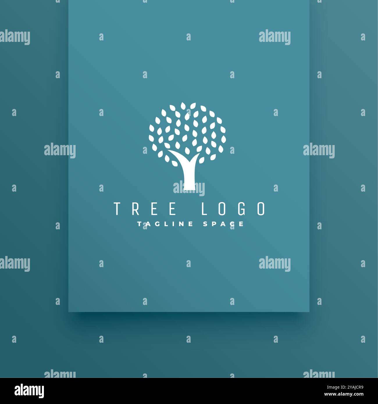 natural tree logo icon template with tagline space vector Stock Vector ...