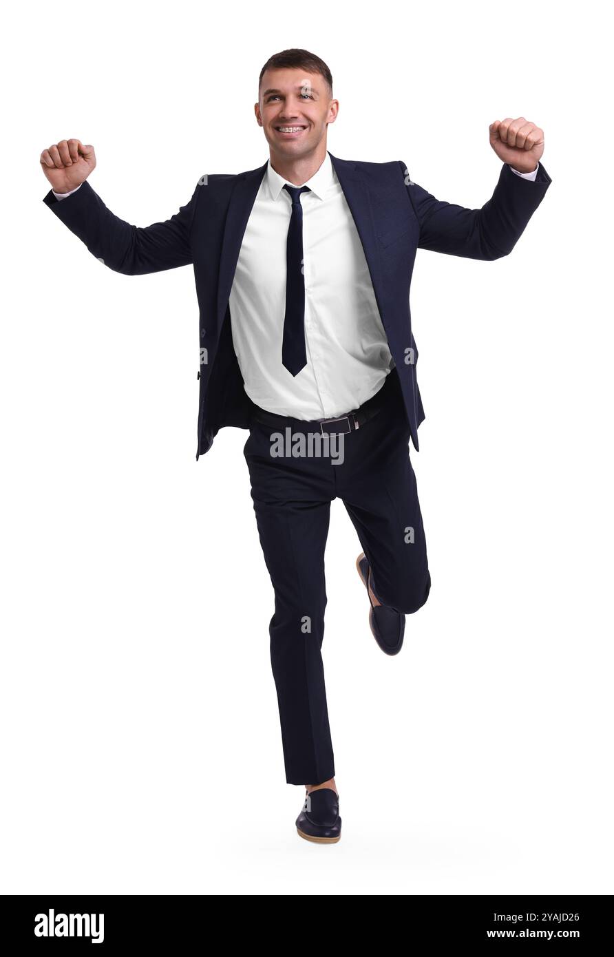 Man running in suit Cut Out Stock Images & Pictures - Alamy