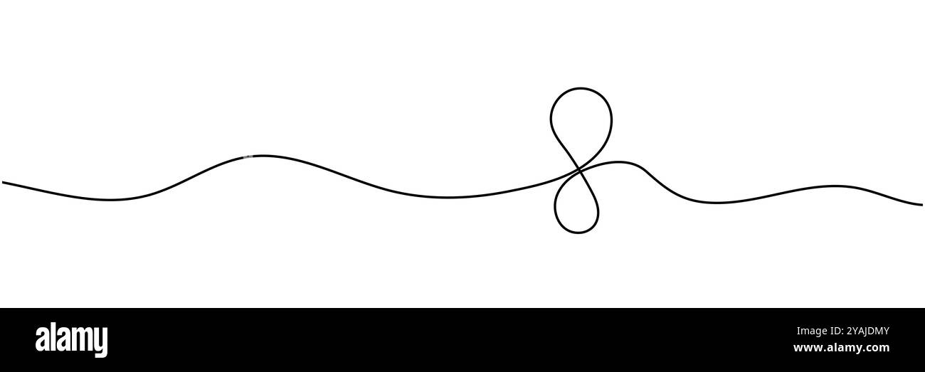 Continuous line drawing of decorative ribbon bow. editable line. Vector ...