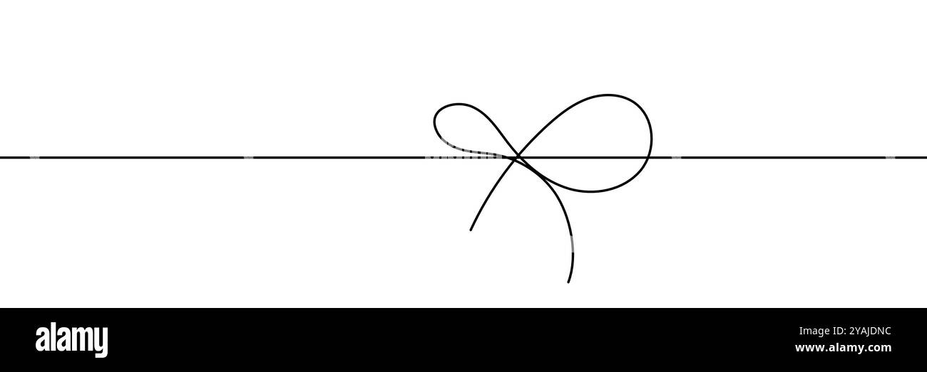Continuous line drawing of decorative ribbon bow. editable line. Vector ...