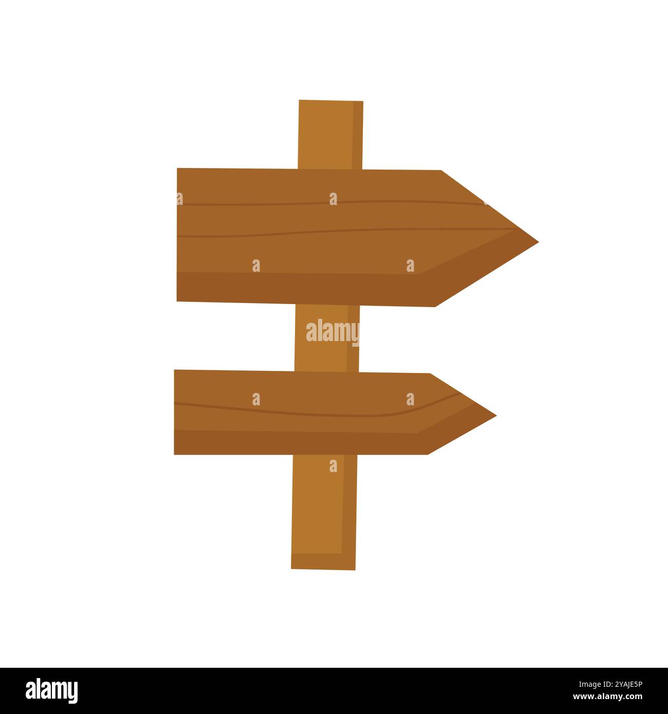 Wooden signpost illustration with two arrow shaped planks pointing in ...