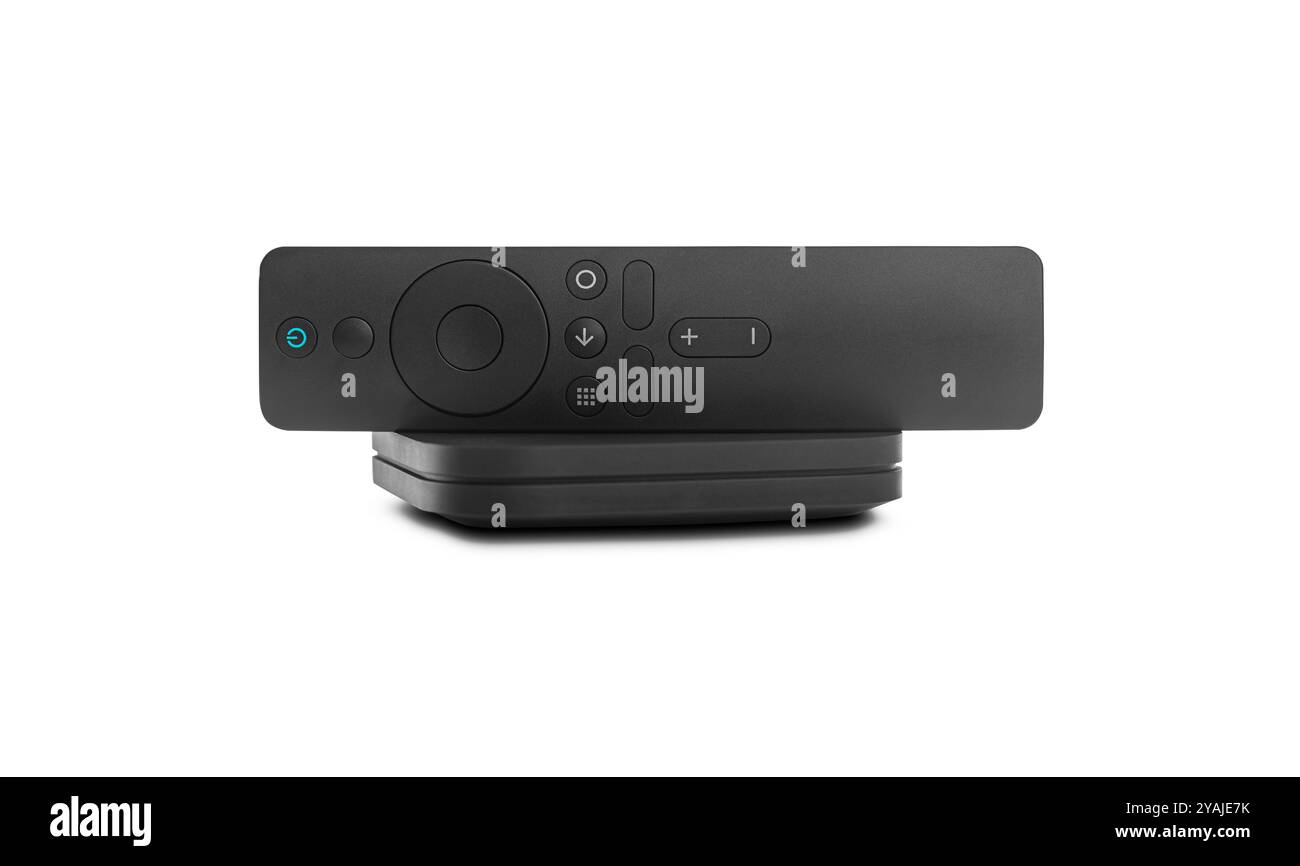 Android TV box receiver and player on white Stock Photo - Alamy