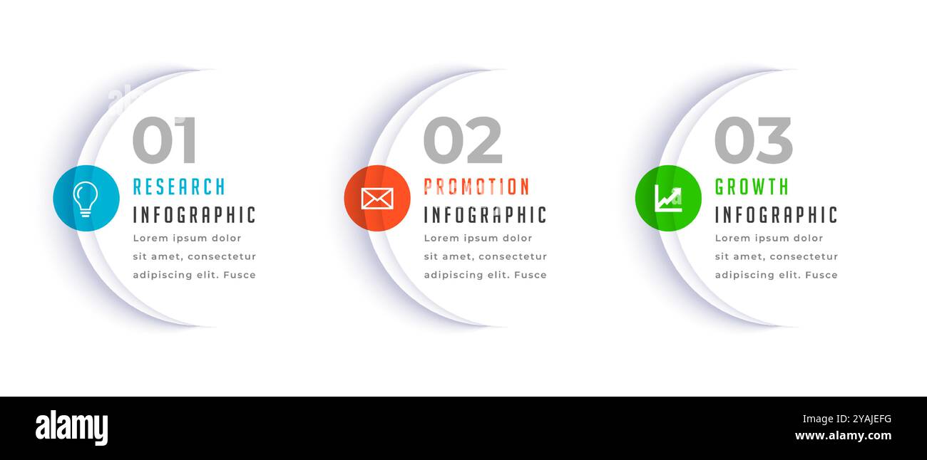 three steps infographic plan banner for data visualization vector Stock Vector Image & Art - Alamy