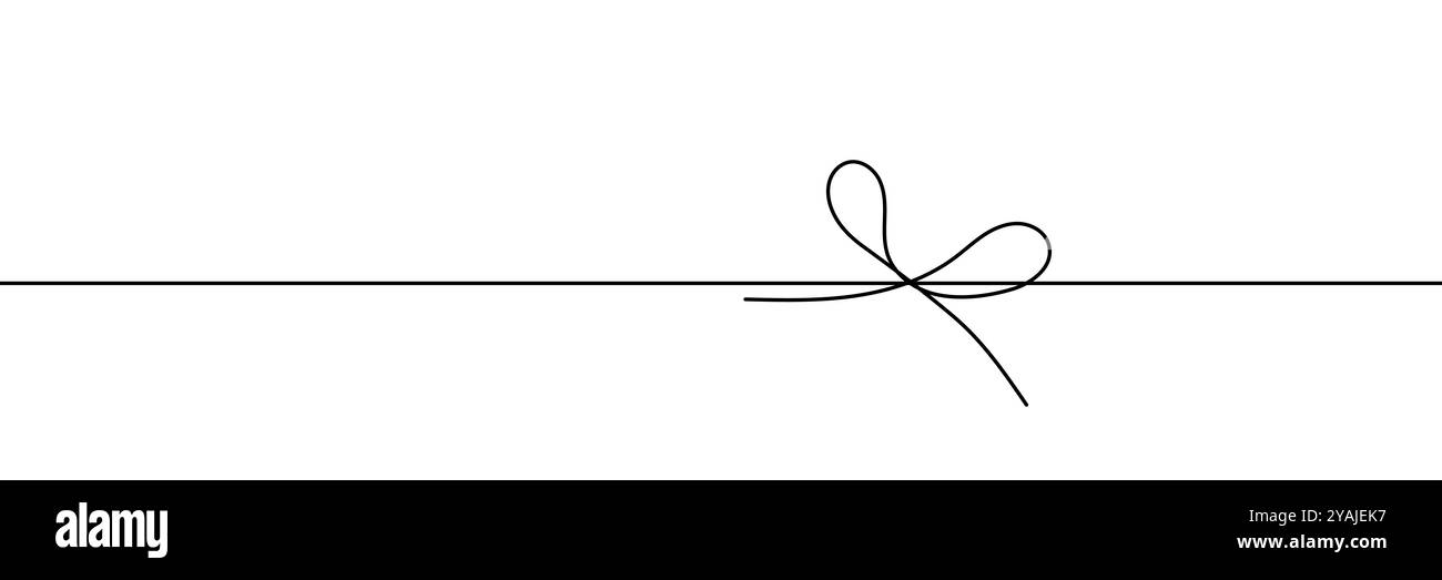 Continuous line drawing of decorative ribbon bow. editable line. Vector ...
