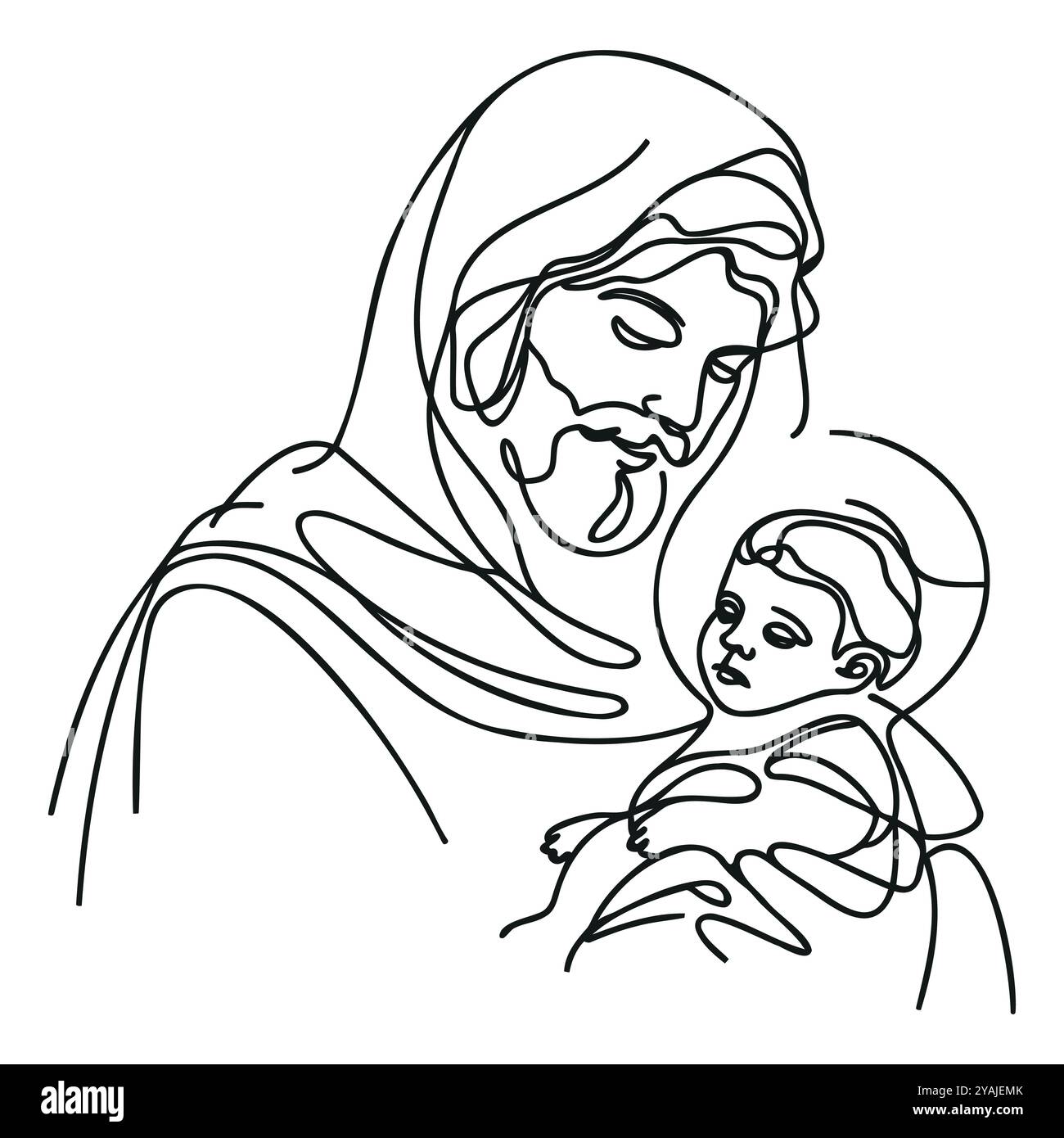 Mary with the baby jesus in her arms Stock Vector Images - Alamy