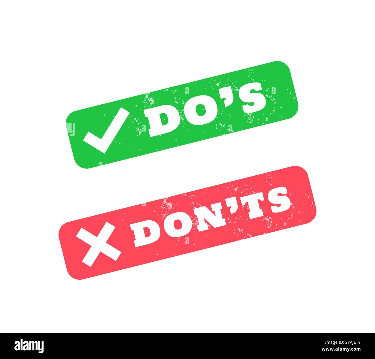 grungy style do and donts check mark sign design vector Stock Vector ...