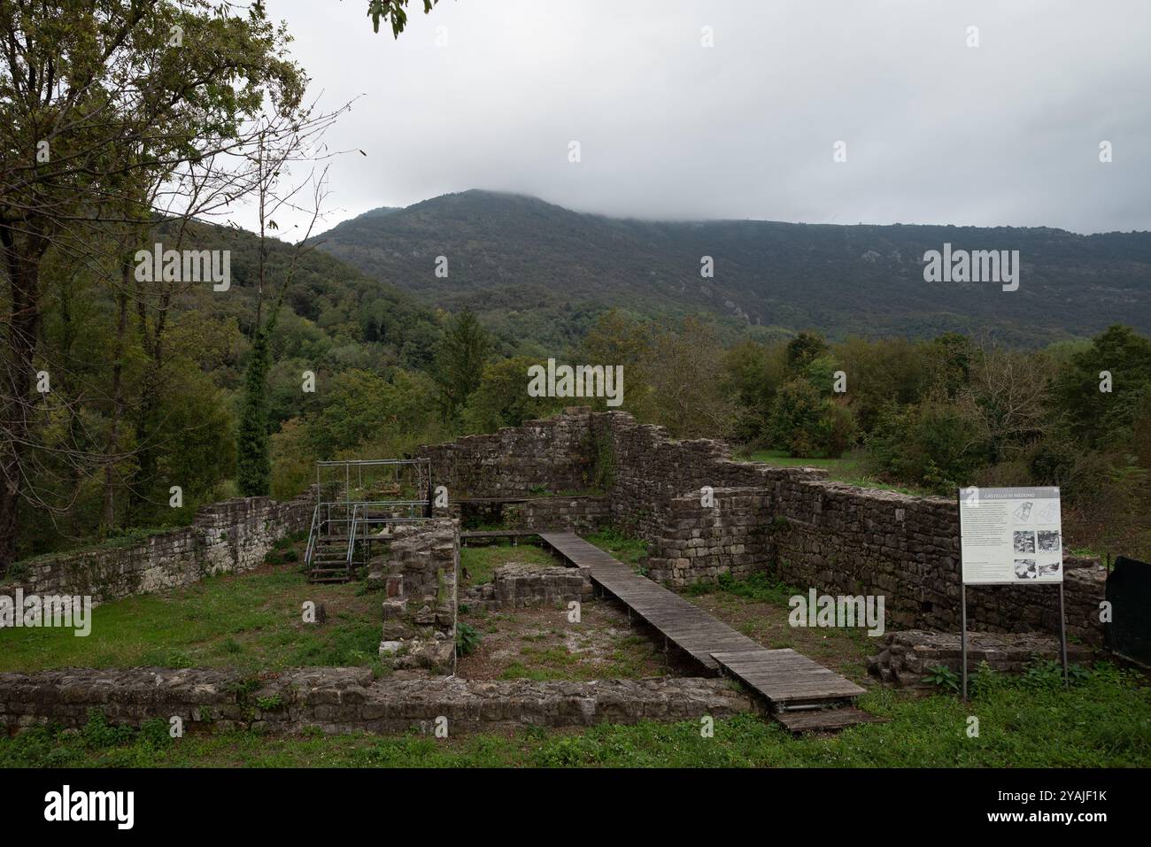 Ruins of the ancient castle fortification of Meduno in the FVG region ...