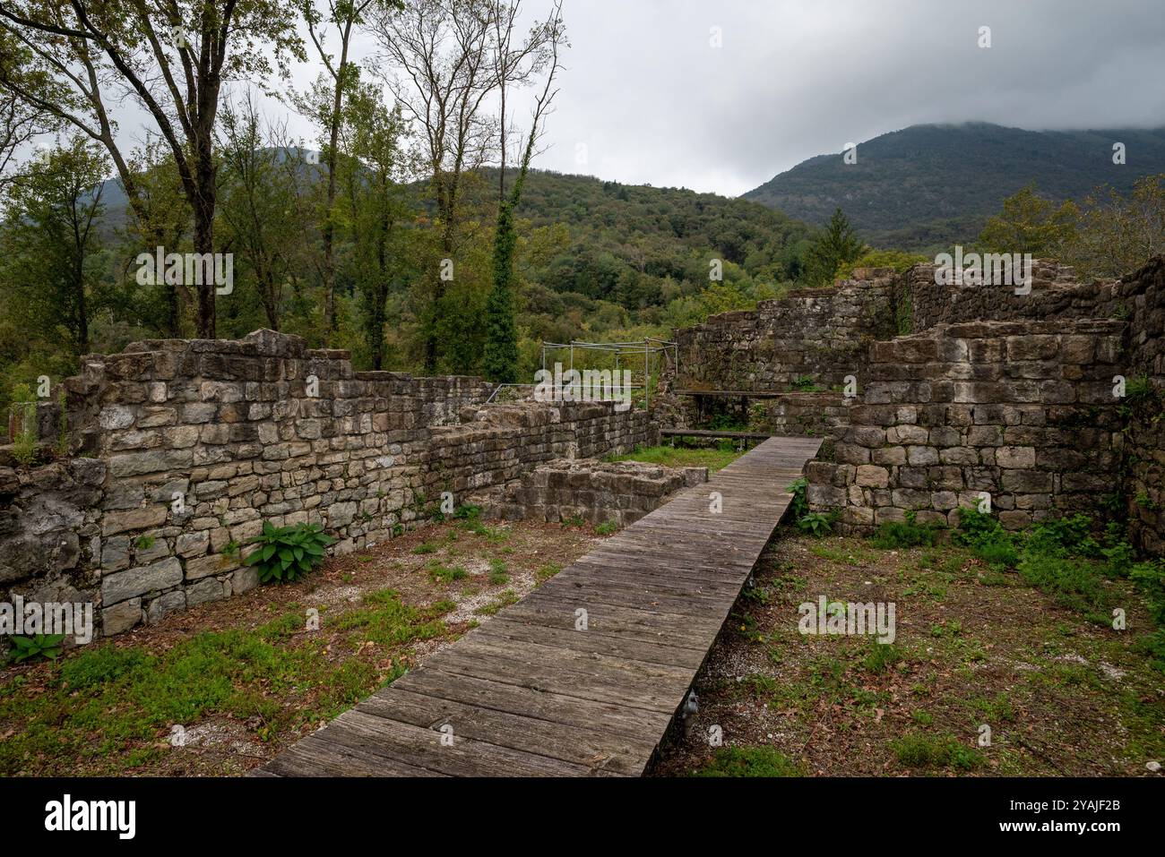 Ruins of the ancient castle of Meduno in the Friuli Venezia Giulia ...