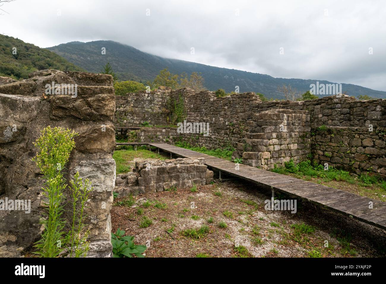 Ruins of the ancient castle of Meduno in the Friuli Venezia Giulia ...