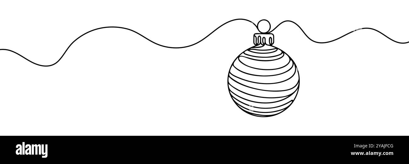 Christmas hat one line drawing on a white background. Vector ...