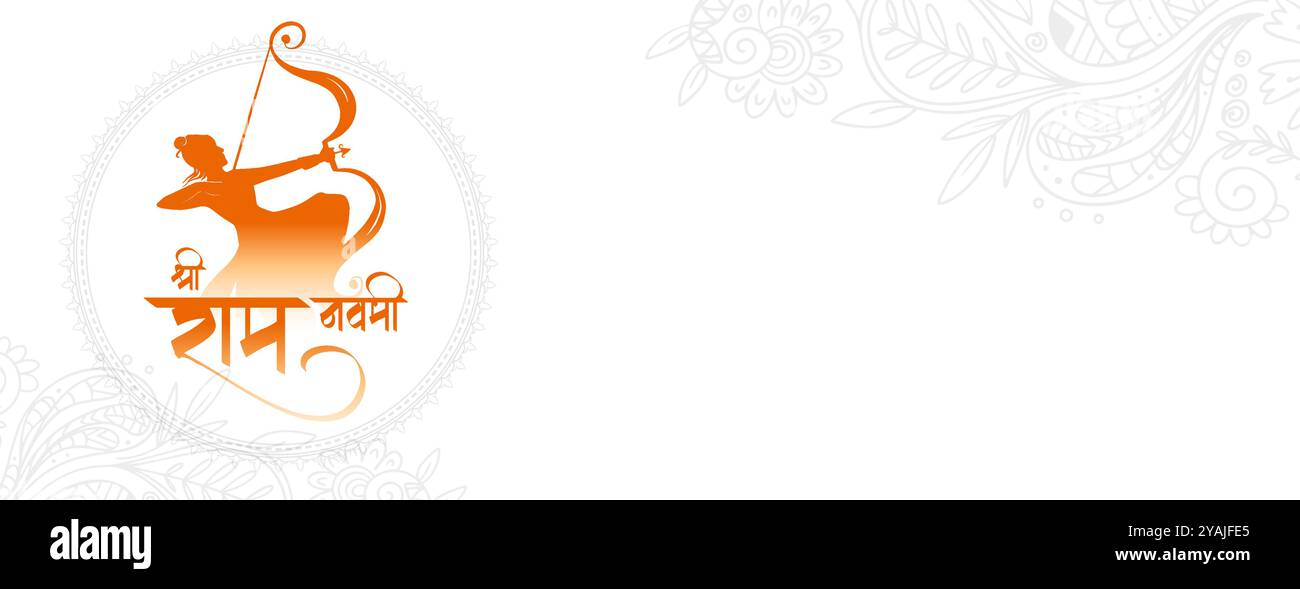 elegant jai shree ram navami blessing banner with lord rama silhouette ...