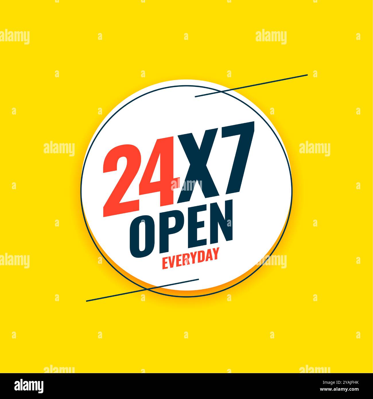 24 hours and 7 days everyday open service background vector Stock ...