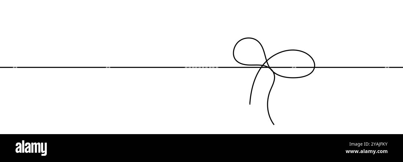 Continuous line drawing of decorative ribbon bow. editable line. Vector ...