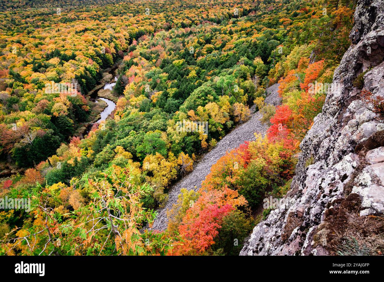 Autumn view of Carp River from the Escarpment Trail in Porcupine ...