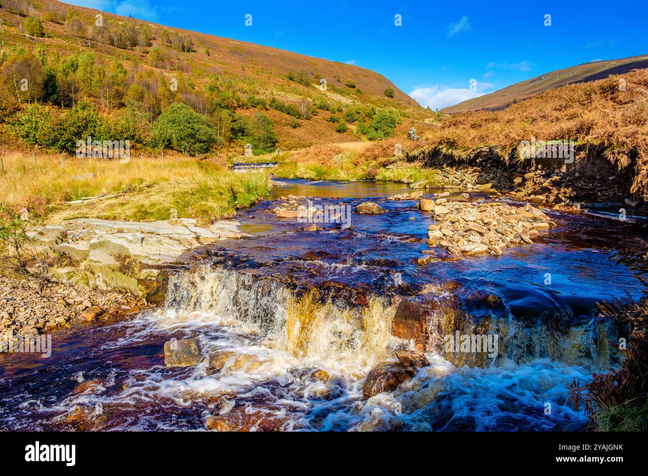 The young River Derwent running off the Howden Moors in the Peak ...