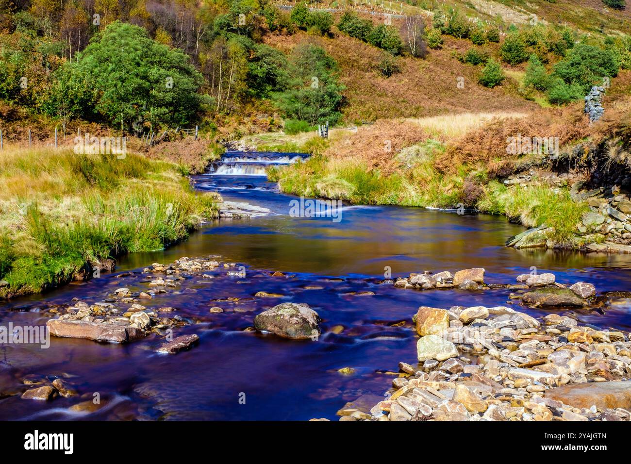 The young River Derwent running off the Howden Moors in the Peak ...