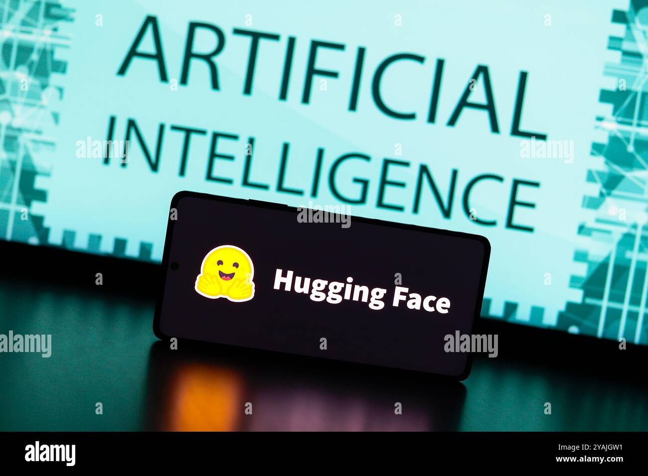 Hugging face app logo hi-res stock photography and images - Alamy