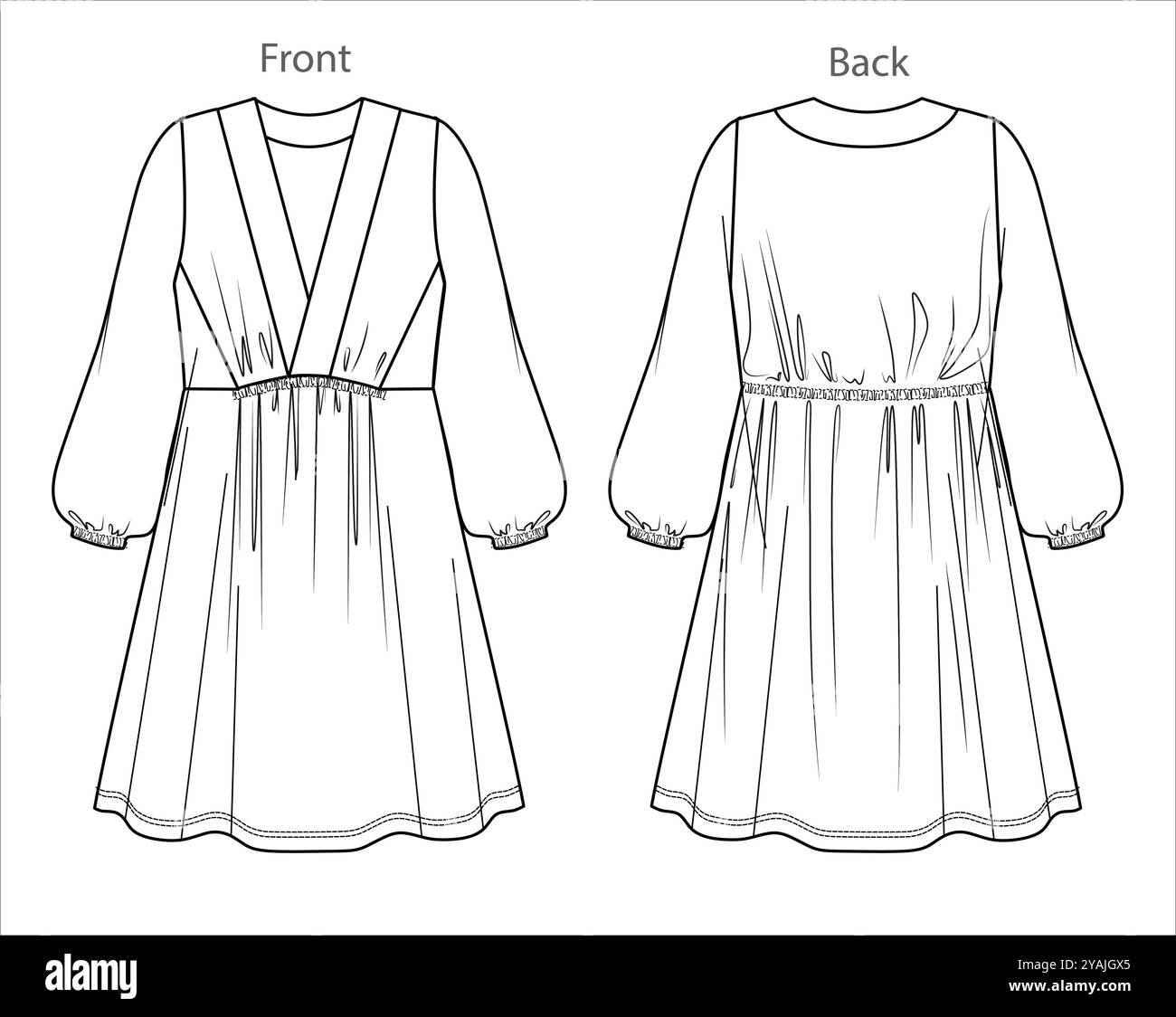 White frill mini dress Stock Vector Images - Alamy