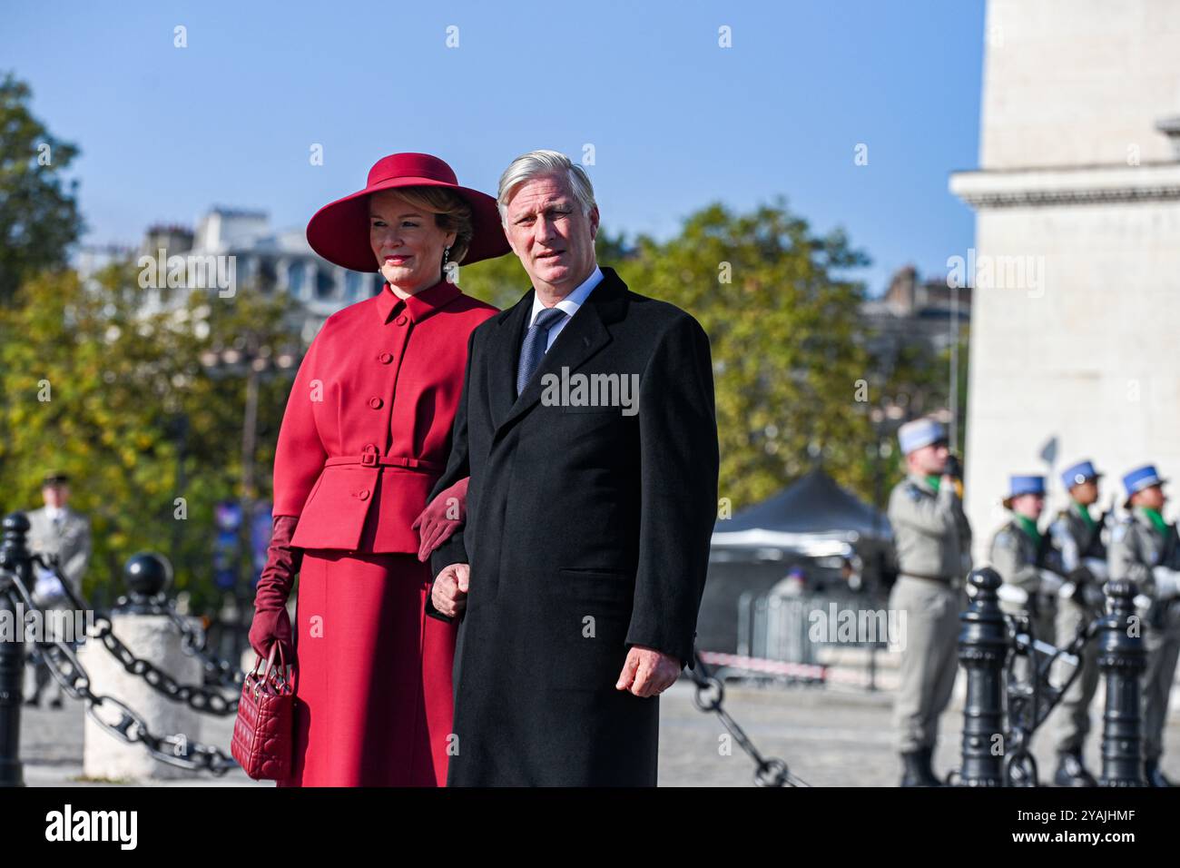 Paris, France. 14th Oct, 2024. Queen Mathilde of Belgium and King ...
