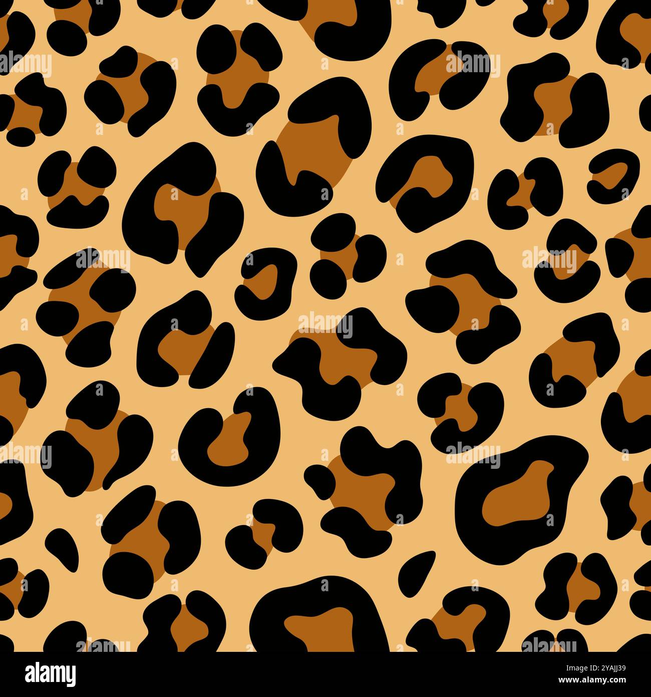 Leopard skin seamless pattern. Hand drawn animalistic vector ...