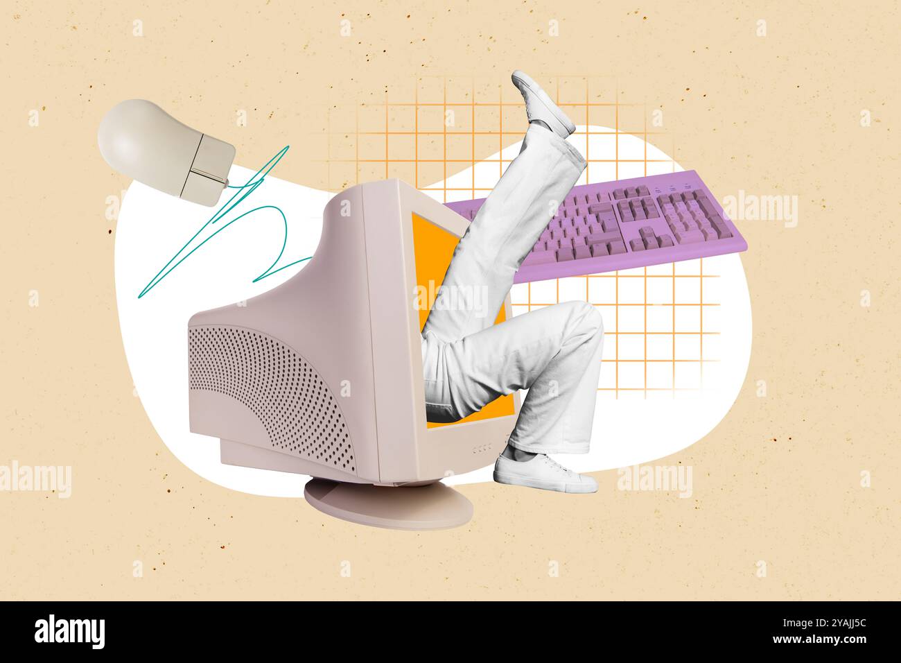 Composite trend artwork sketch image collage of young woman legs office ...