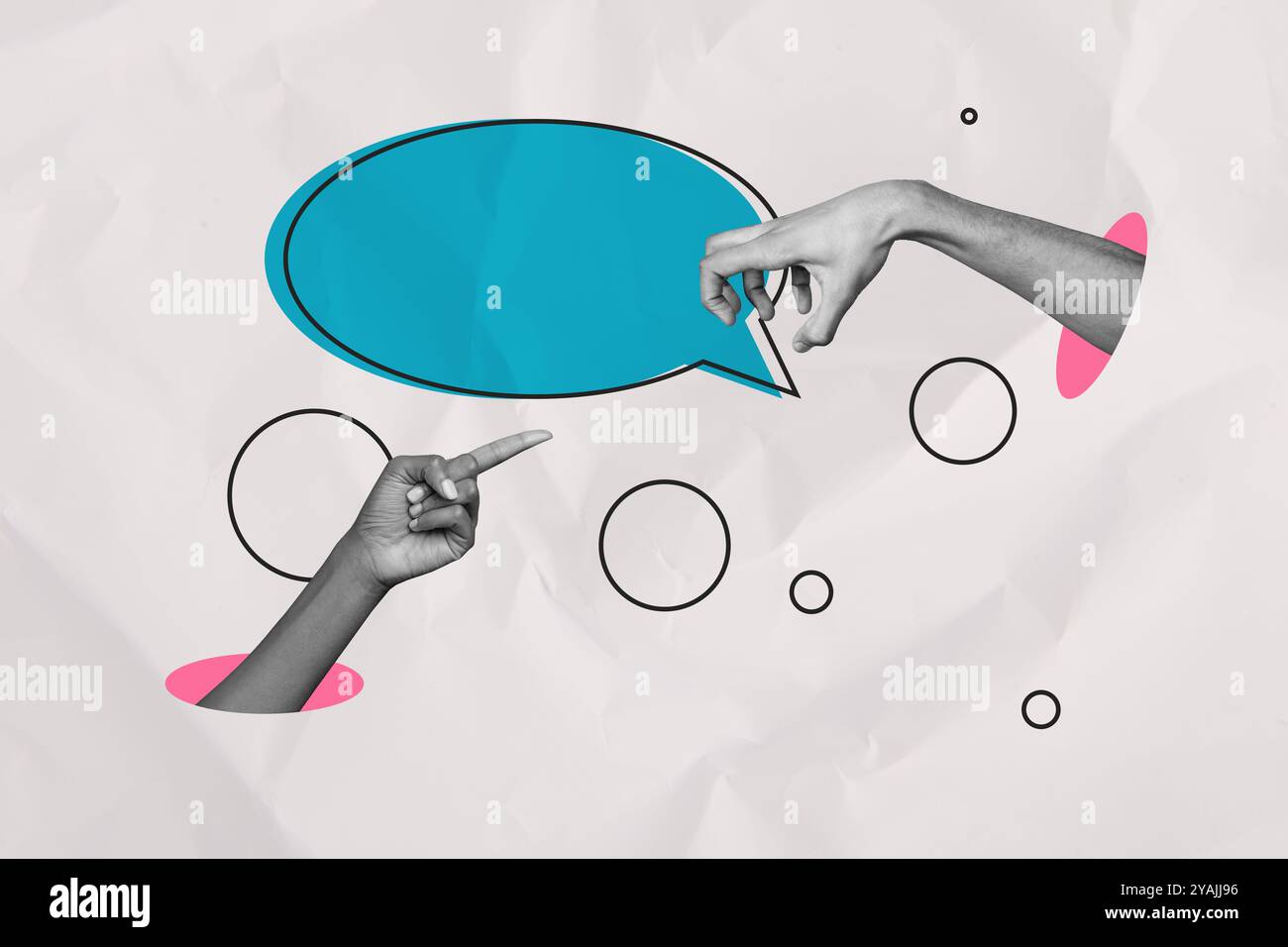 Creative collage hands body fragments gestures communication nonverbal ...