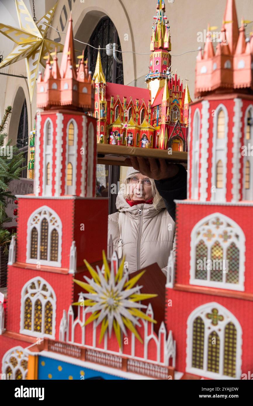 Cracow, Poland - December 7, 2023: UNESCO listed annual Szopki Nativity ...
