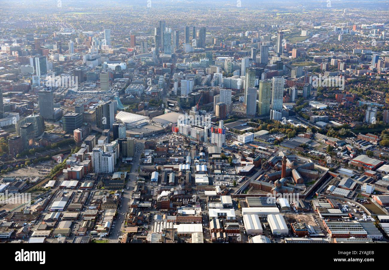 Manchester green quarter aerial hi-res stock photography and images - Alamy