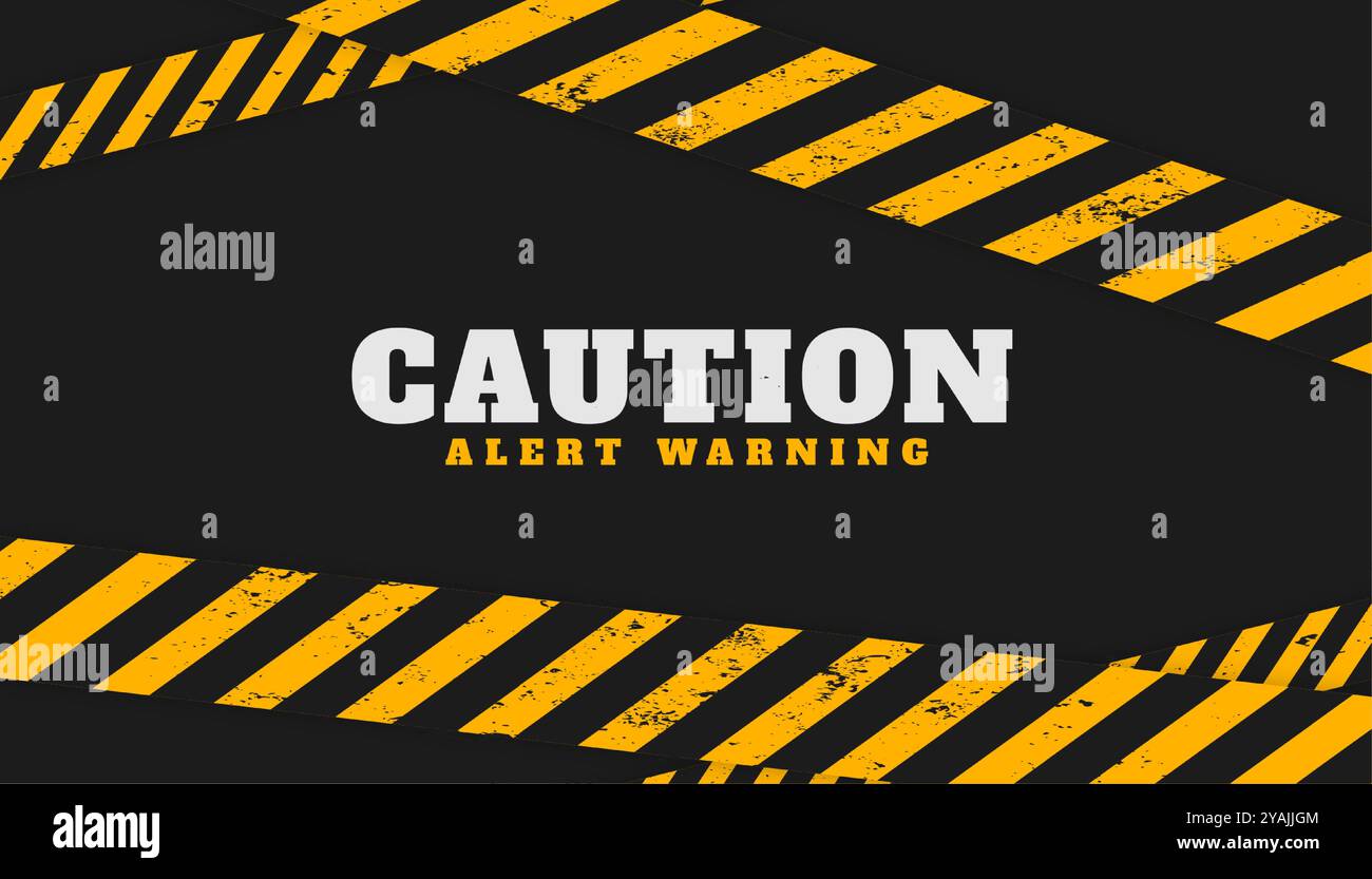 caution alert dark background for construction or restriction area ...