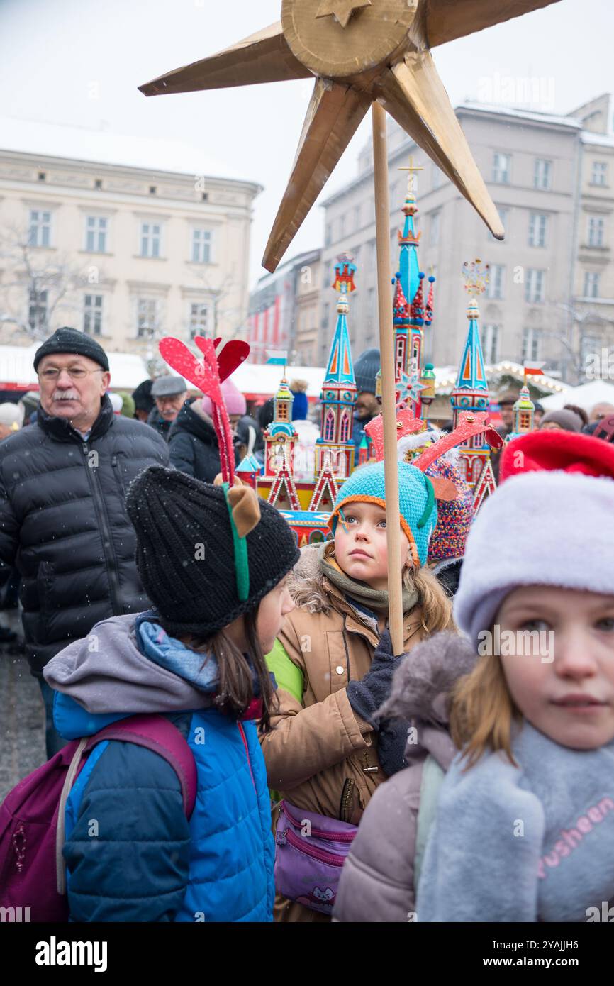 Cracow, Poland - December 7, 2023: UNESCO listed annual Szopki Nativity ...