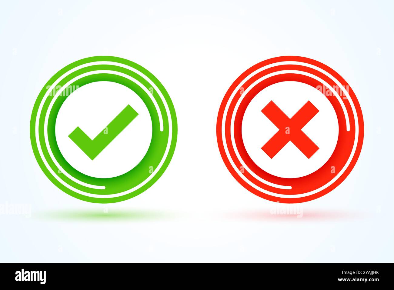 right and wrong check mark sign button design vector Stock Vector Image ...