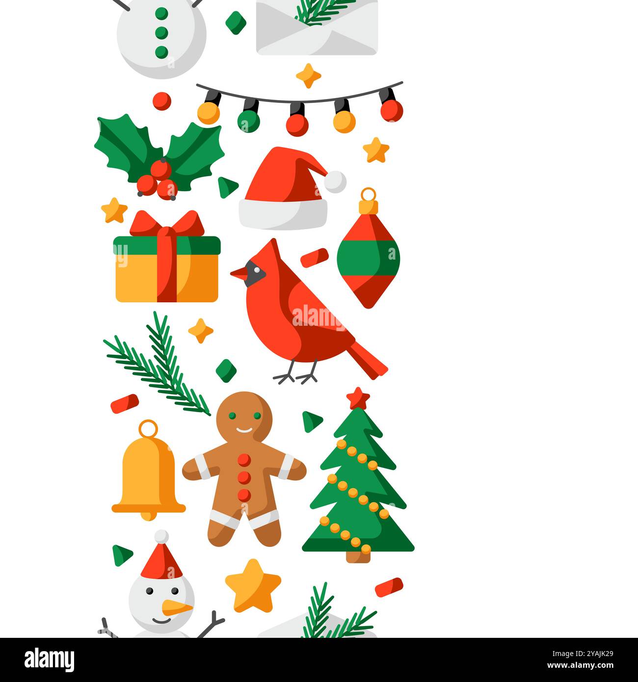 Merry Christmas pattern. Holiday background in cartoon style Stock ...