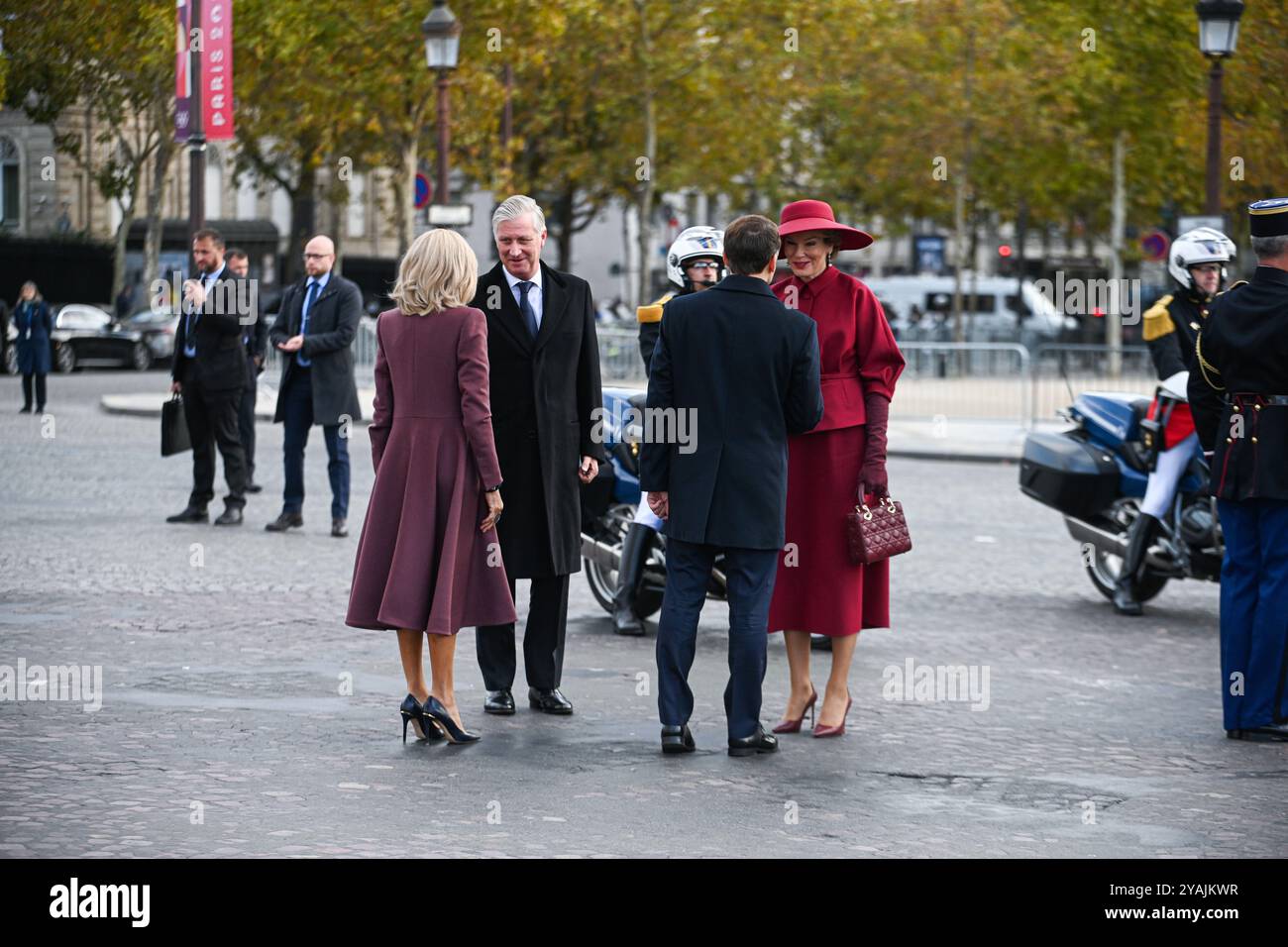 Paris, France. 14th Oct, 2024. Queen Mathilde of Belgium, King Philippe ...
