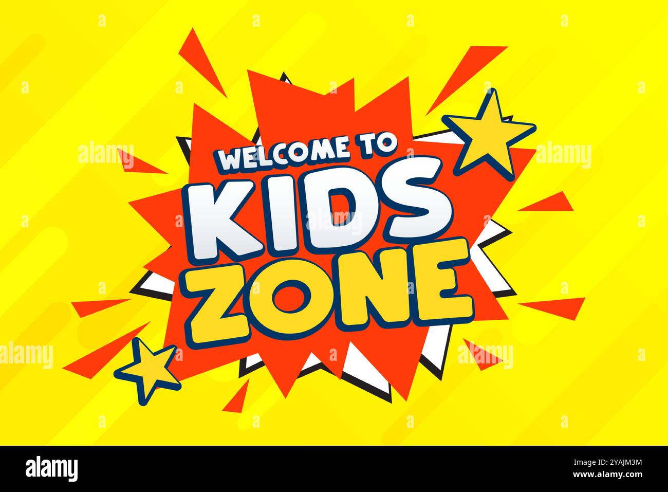 kids party zone banner in cartoon style vector Stock Vector Image & Art ...