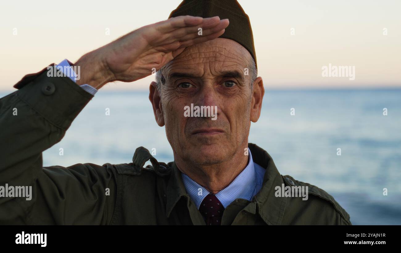 Solider Doing The Military Salute In Front Of The Camera Stock Photo ...