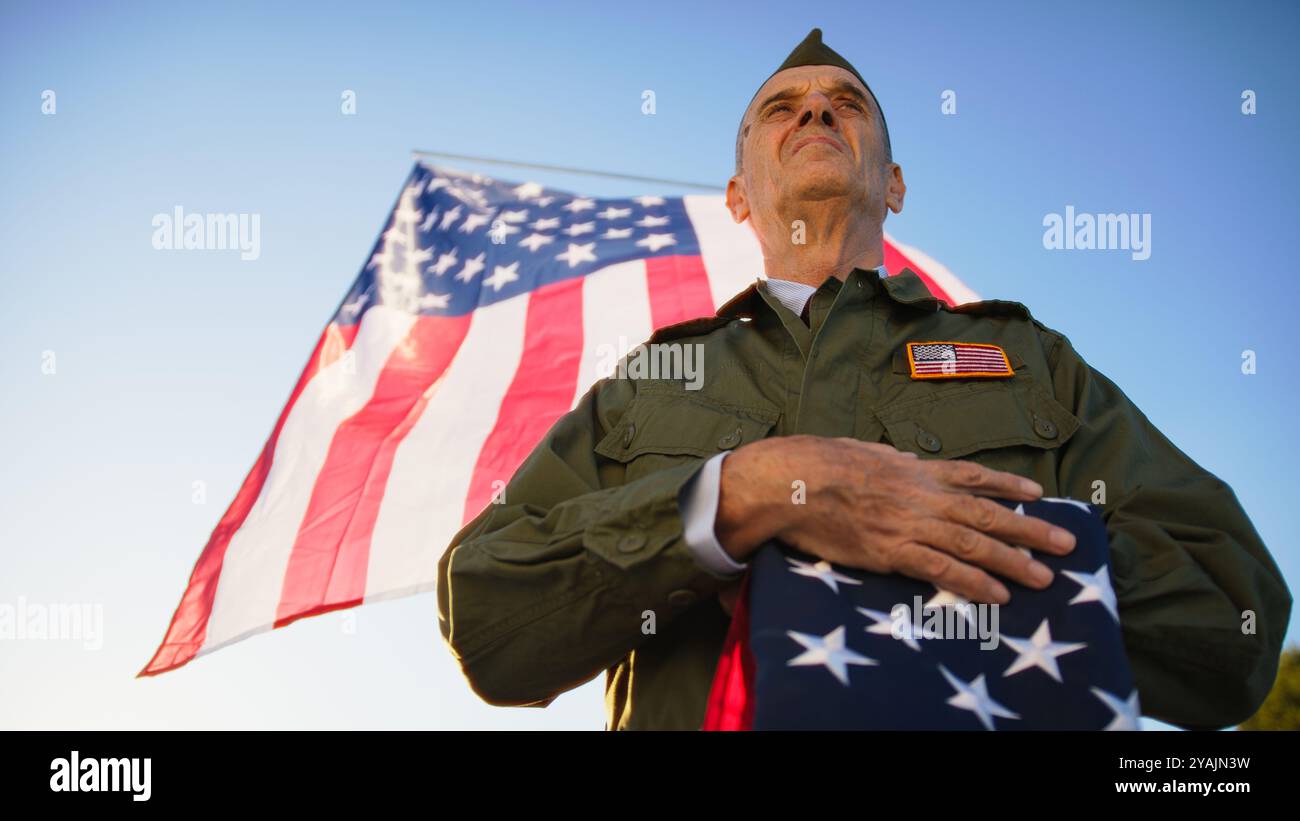 Respecting flag hi-res stock photography and images - Alamy