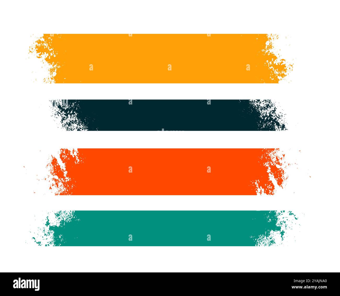 set of abstract distressed grunge effect in wide banner style vector ...