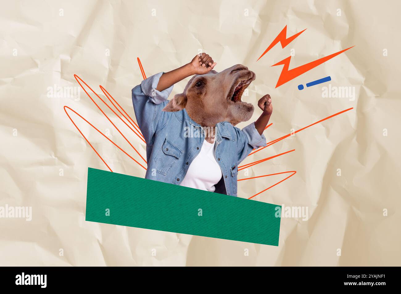 Composite trend artwork sketch image photo collage of caricature camel ...