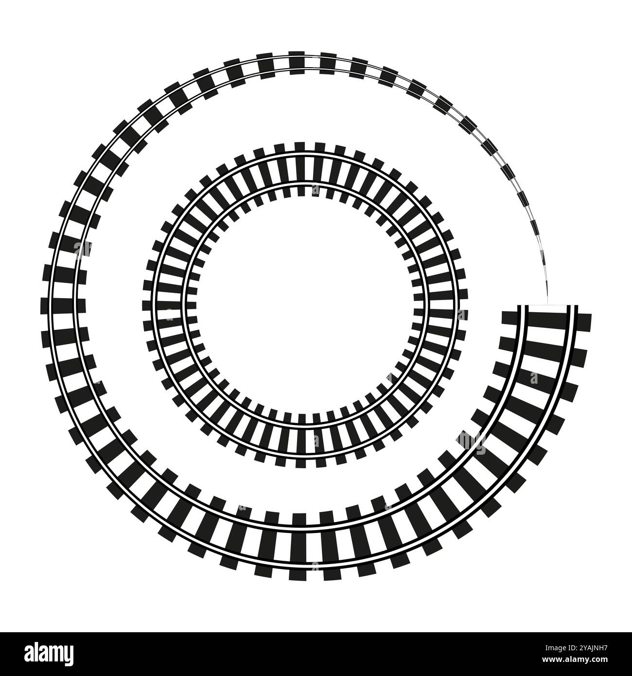 Curve in railroad track Cut Out Stock Images & Pictures - Alamy