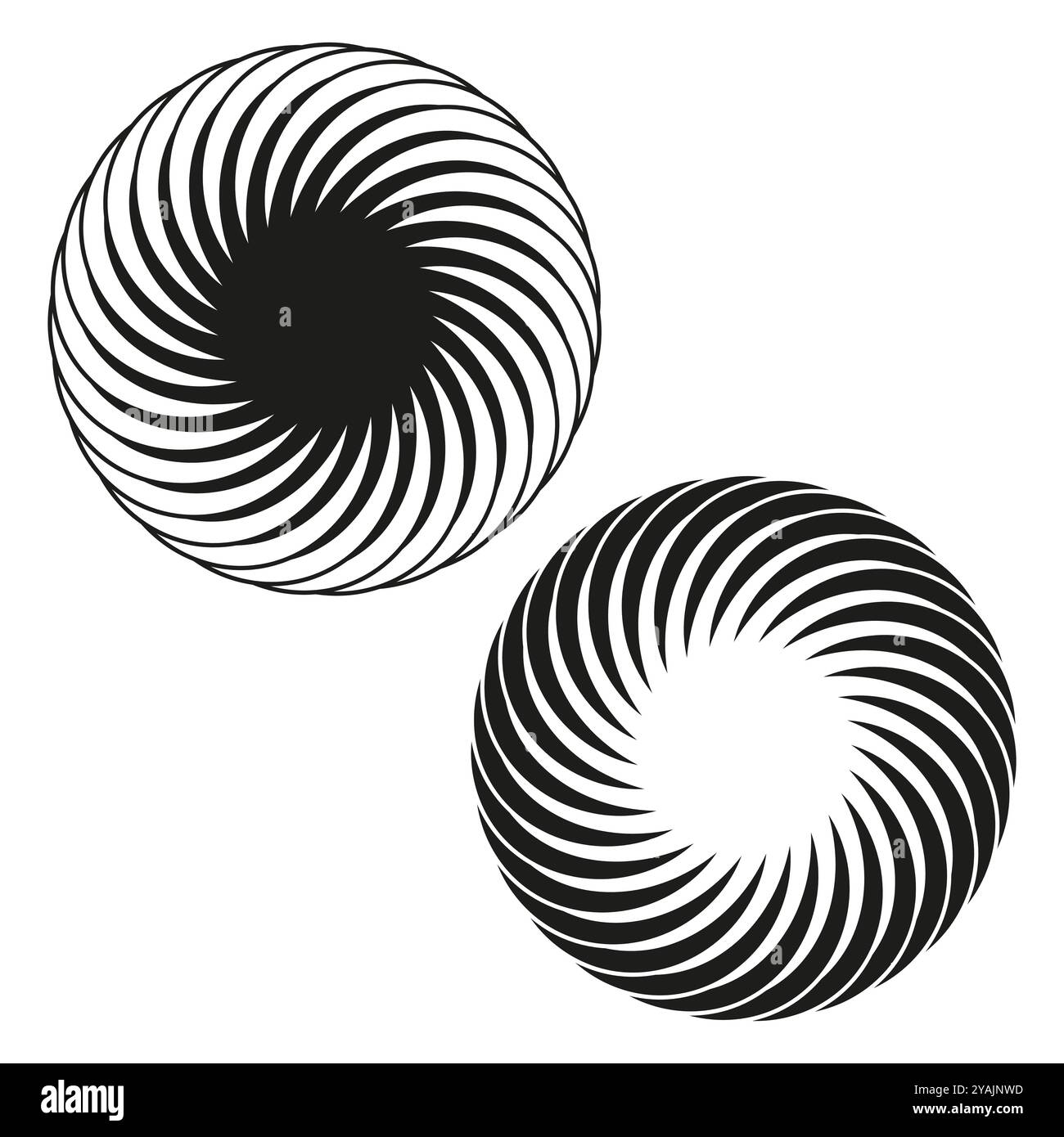 Spiral abstract icon. Circular swirl symbol. Black and white design ...