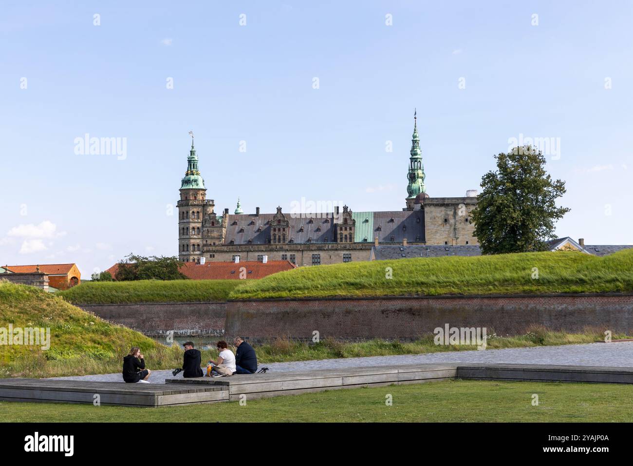 Beautiful Kronborg castle Elsinore city in Denmark. Magnificent renaissance castle. Elsinore ...